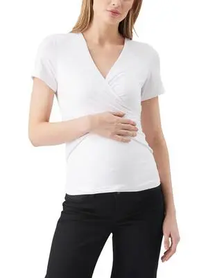 RIPE MATERNITY Luxe Knit Embrace Nursing Tee - White