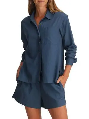 FREE FLY Sullivan Button-Up Shirt Pacific Blue