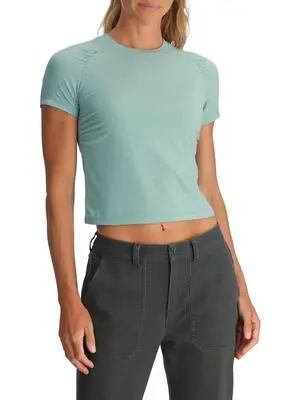 FREE FLY Elevate Lightweight Crop T-shirt - Ocean Mist
