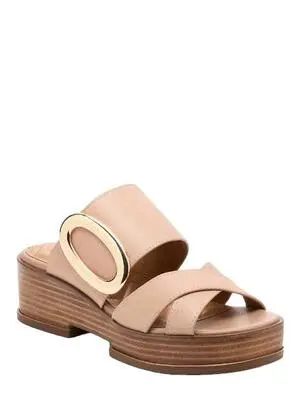 KELSI DAGGER BROOKLYN Nina Platform Slide Sandal - Pale Pink