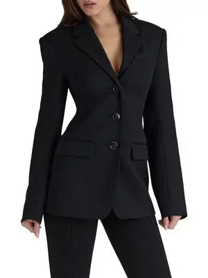 House Of Cb Luella Hourglass Crepe Jacket - Black