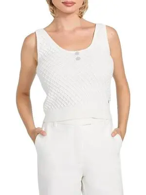 Guess Lylah Textured Organic Cotton Sweater Tank - G012-open