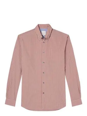 Paul Smith Paul Smith - Button-Down Collar Checked Cotton-Poplin Shirt - Men - Pink - S Blush