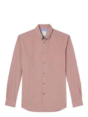 Paul Smith Button-down Collar Checked Cotton-poplin Shirt - Pink