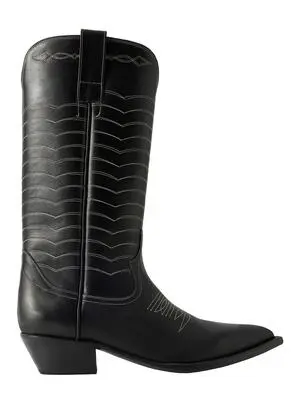 Enfants Riches Déprimés Split Ends Embroidered Leather Boots - Black