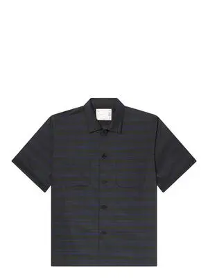 Sacai Striped Satin Shirt - Black