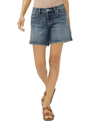 SILVER JEANS CO. Suki High Waist Denim Shorts - Satellite