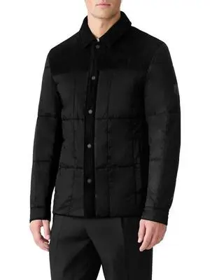 Mackage Henrick Mixed Media Insulated Shirt Jacket - Black