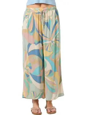 O'Neill Printed Wide Leg Ankle Pants - Desert Sage