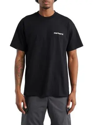 Carhartt Work In Progress Archive Lines Organic Cotton Graphic T-shirt - Black