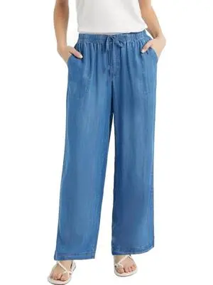 BEACHLUNCHLOUNGE Isabeli Chambray Drawstring Pants - Blue Wash