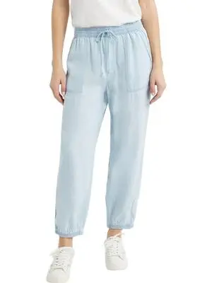 BEACHLUNCHLOUNGE Andi Chambray Drawstring Joggers Bleach Wash