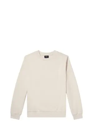 A.p.c. A.P.C. Logo-Embroidered Cotton-Blend Jersey Sweatshirt Ecru