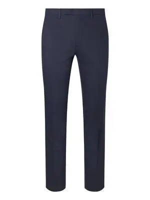 Boglioli Tapered Lyocell And Cotton-blend Twill Suit Trousers - Blue