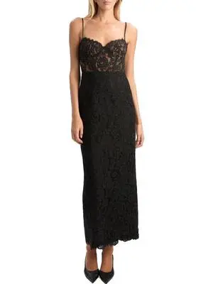 Bardot Blaine Lace Midi Dress - Black