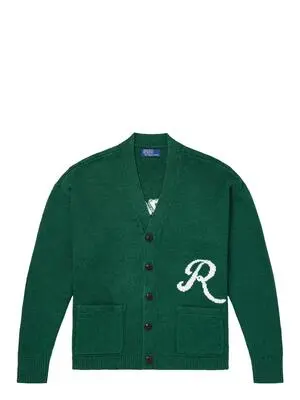 Polo Ralph Lauren Logo-intarsia Linen And Cotton-blend Cardigan - Green