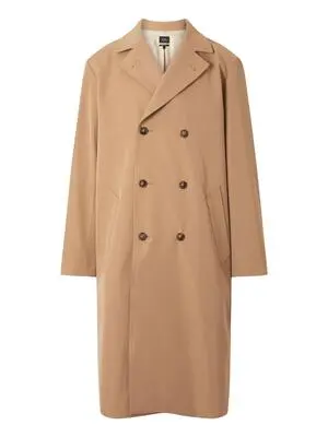 A.p.c. Double-Breasted Twill Trench Coat Beige
