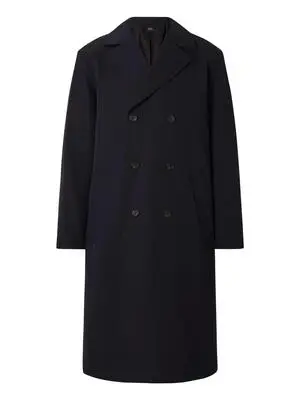 A.p.c. Double-Breasted Twill Trench Coat Navy