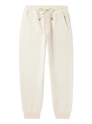 TOM FORD Tapered Cotton-jersey Sweatpants - Neutrals