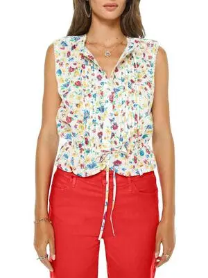 MOTHER Floral Sleeveless Cotton Shirt - Rose Bowl