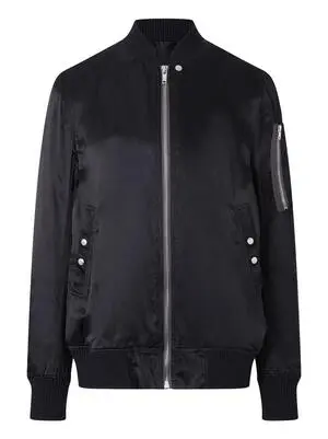 Rick Owens Classic Flight Satin Bomber Jacket - Black