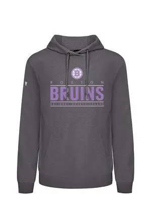 LEVELWEAR Boston Bruins Hockey Fights Cancer Pullover Hoodie - Gray