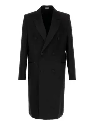 Alexander McQueen Wool Double-breasted Coat - Black