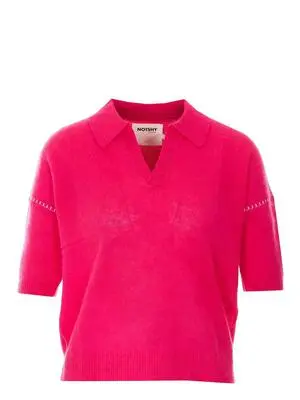 NOT SHY Cashmere Polo Shirt - Pink
