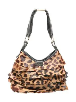 Saint Laurent 1990-2000 Leopard Frill Tote Bag - Brown
