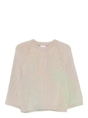 Peserico Embellished Long-sleeve Sweater - Neutrals