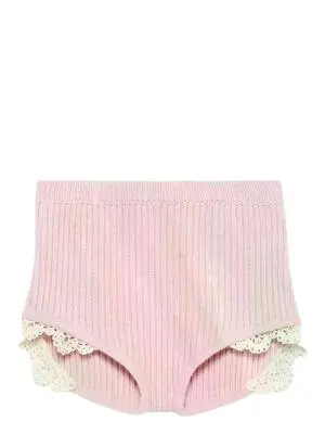 Magda Butrym Lace-trim Knitted Shorts - Pink