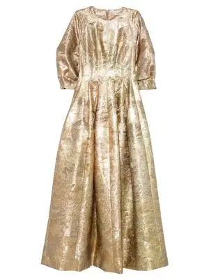 Simkhai Metallic Jacquard Maxi Dress - Gold