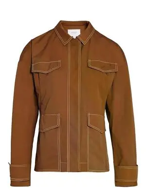 Giambattista Valli Pocket Stitched Shirt Jacket - Brown