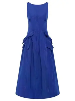Rebecca Vallance Bow-embellished Midi Dress - Blue