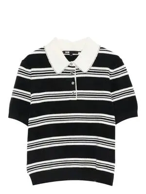 Maje Striped Polo Shirt - Blue