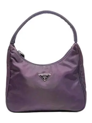 Prada 1990 Logo-appliqué Handbag - Purple