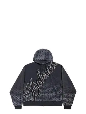 Balenciaga Oversized Zip-up Hoodie - Black