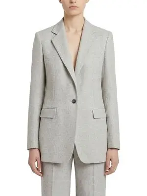 Tagliatore Single-breasted Blazer In Viscose Blend - Grey