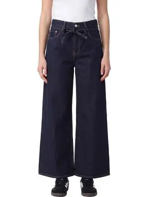 LEVI'S Levi's Tie Detailed High Rise Wide Leg Denim Jeans Navy