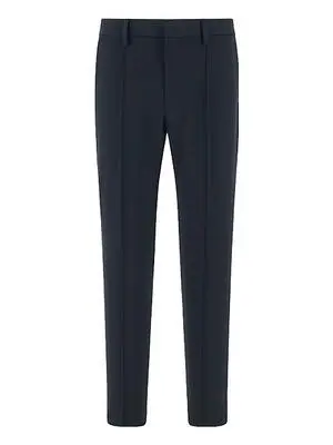 Boggi Milano Straight-leg Stretch Cotton-blend Trousers - Navy Blue