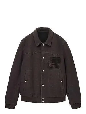 ALLSAINTS Royce Logo-patch Wool Jacket - Weathered Brow