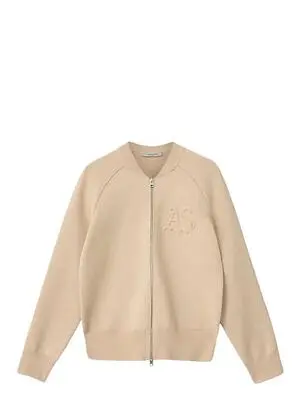 ALLSAINTS Sonny Logo-embroidered Stretch-jersey Cardigan - Pebble White