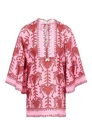 Johanna Ortiz Wild Savannah Printed Linen Tunic Dress - Pink/cheery