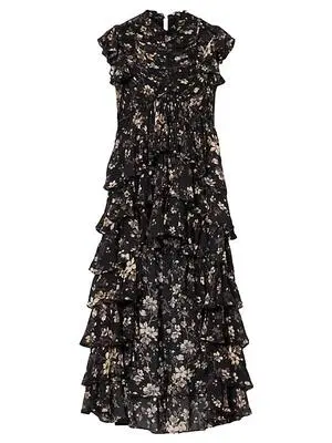 ALLSAINTS Shaela Floral-print Woven Maxi Dress - Vine Black