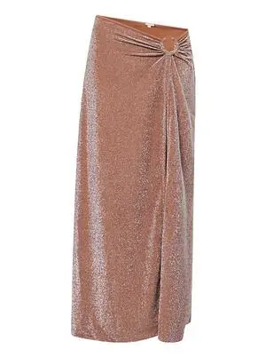 Johanna Ortiz Stretch-woven Midi Skirt With Split - Brown
