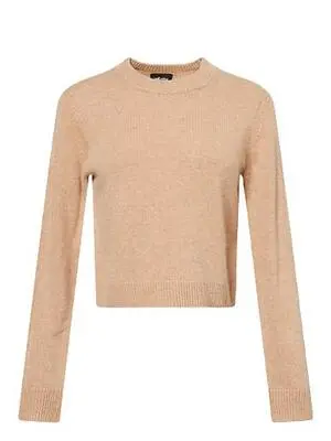 ME+EM Round-neck Cashmere Jumper - Camel Melange