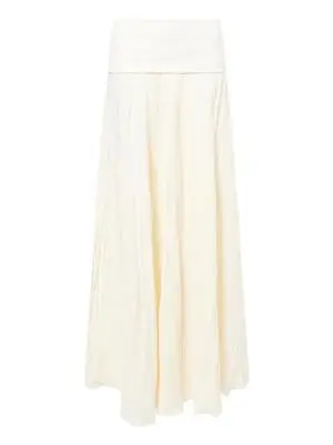 Johanna Ortiz High-waist Linen-blend Maxi Skirt - Ecru