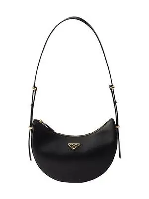Prada Arqué Small Leather Shoulder Bag - Black