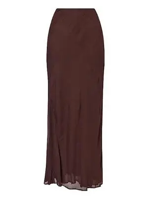 Dissh High-waist Woven Midi Skirt - Dark Chocolate