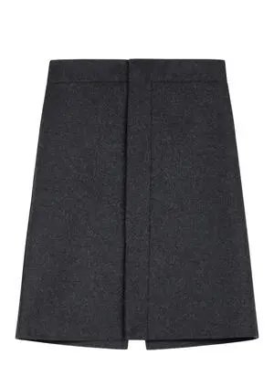 TOD'S Double Cashmere Skirt With T-stitching - Grey